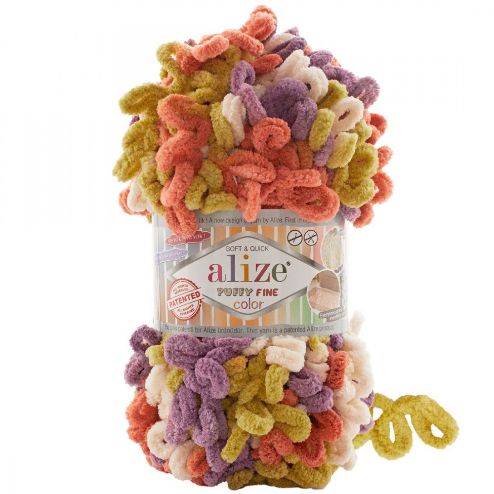 Puffy fine color hunky blanket yarn Alize. Loop arm knitting yarn for ...